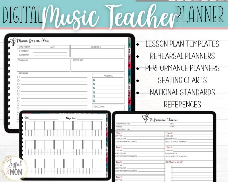 Digital Music Teacher Planner K 6th Grade Digital Planner for Music ...