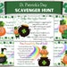 St Patricks Day Scavenger Hunt, Leprechaun Treasure Hunt, St Patricks ...