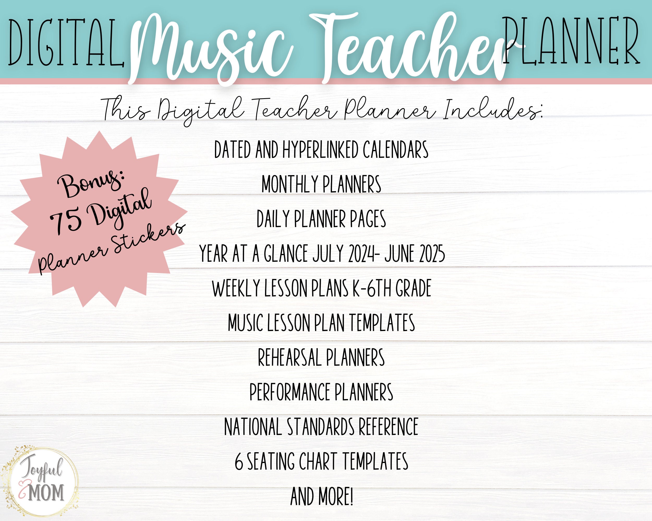 Digital Music Teacher Planner K 6th Grade Digital Planner for Music ...