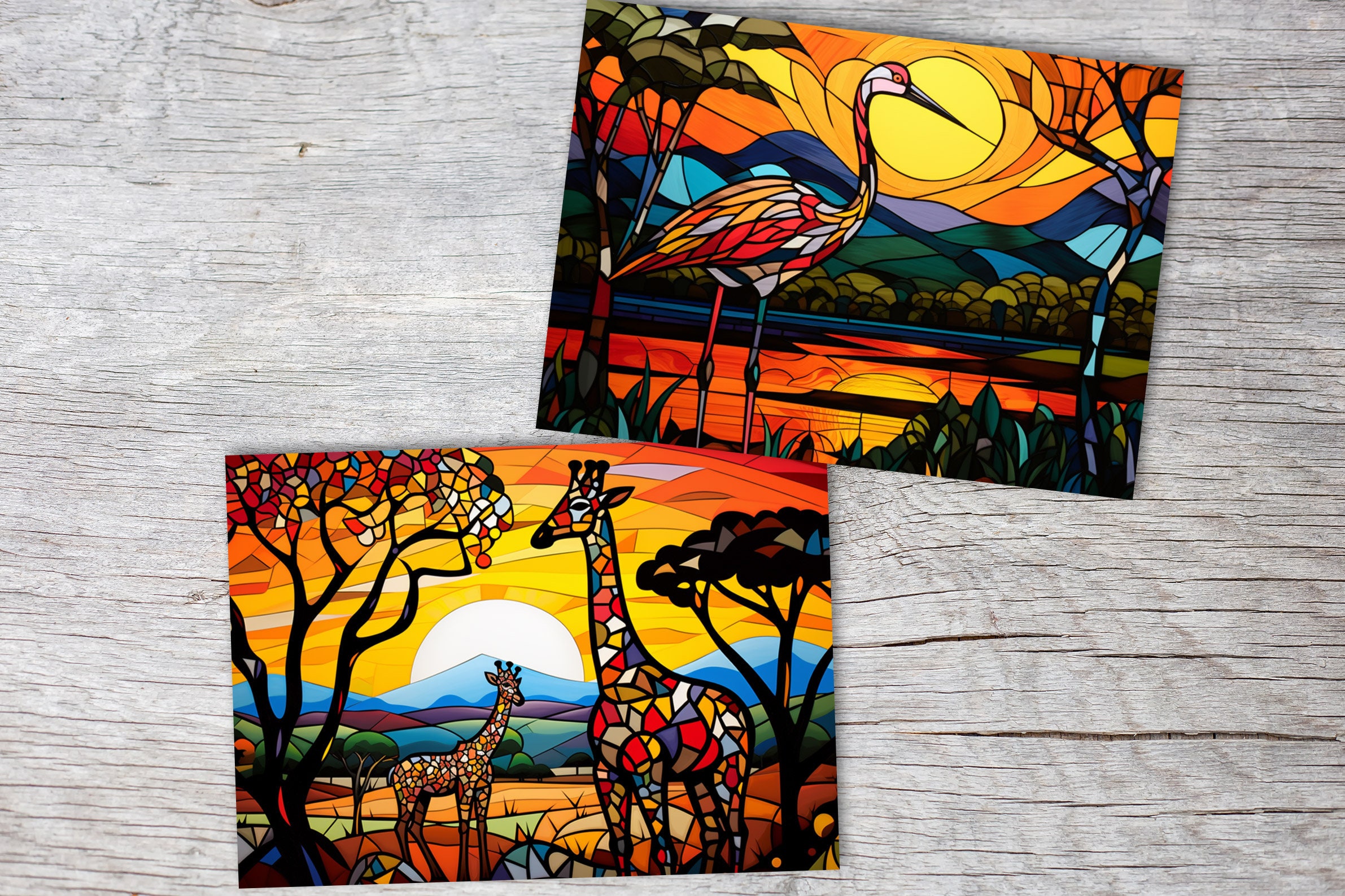 Colourful Africa Postcards A6 Set (10 Cards) Lions Elephants Hippo ...
