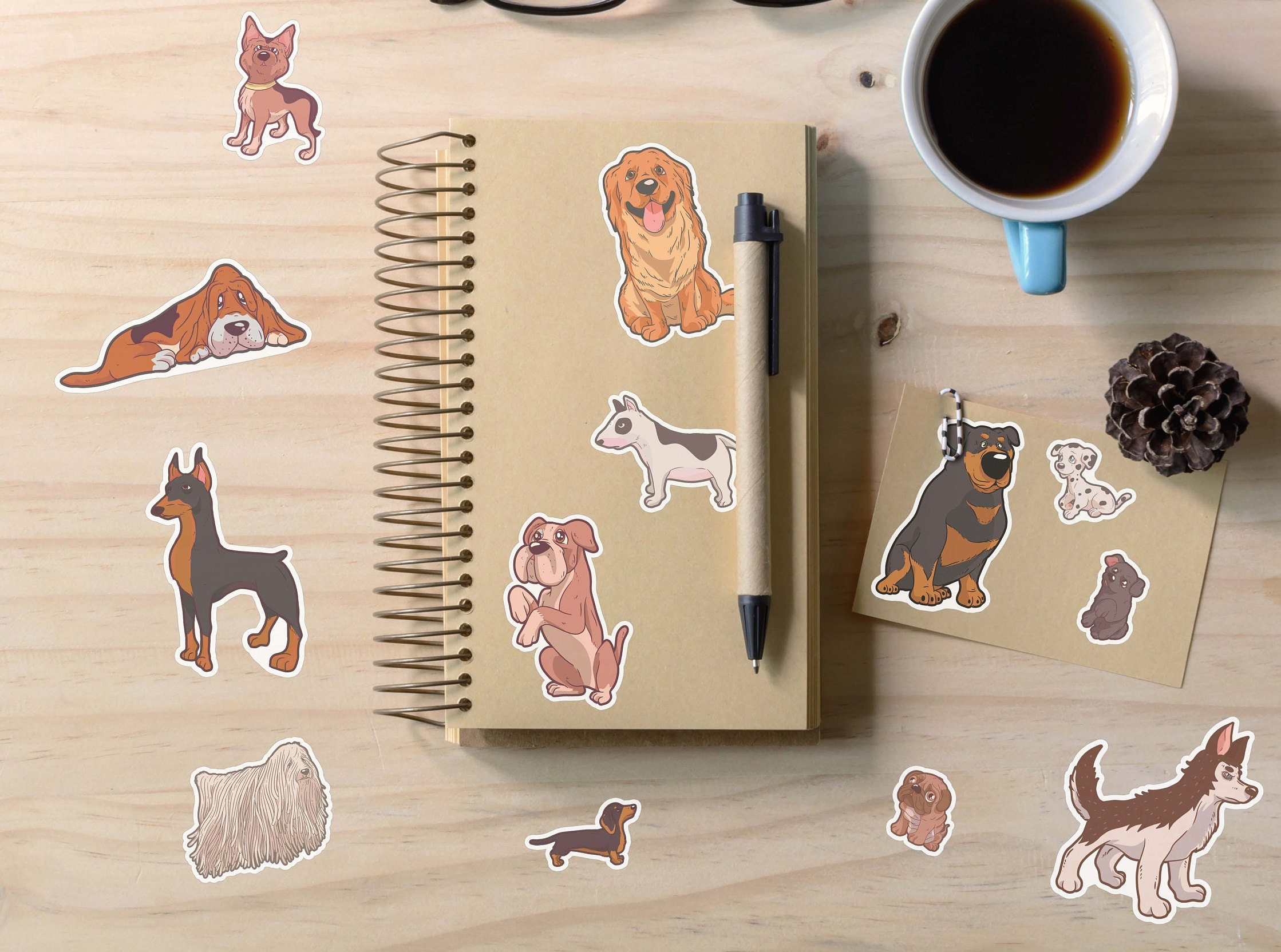 Sticker Cute Dogs Dog Sticker Set 20 Stickers Dog Breeds - Etsy