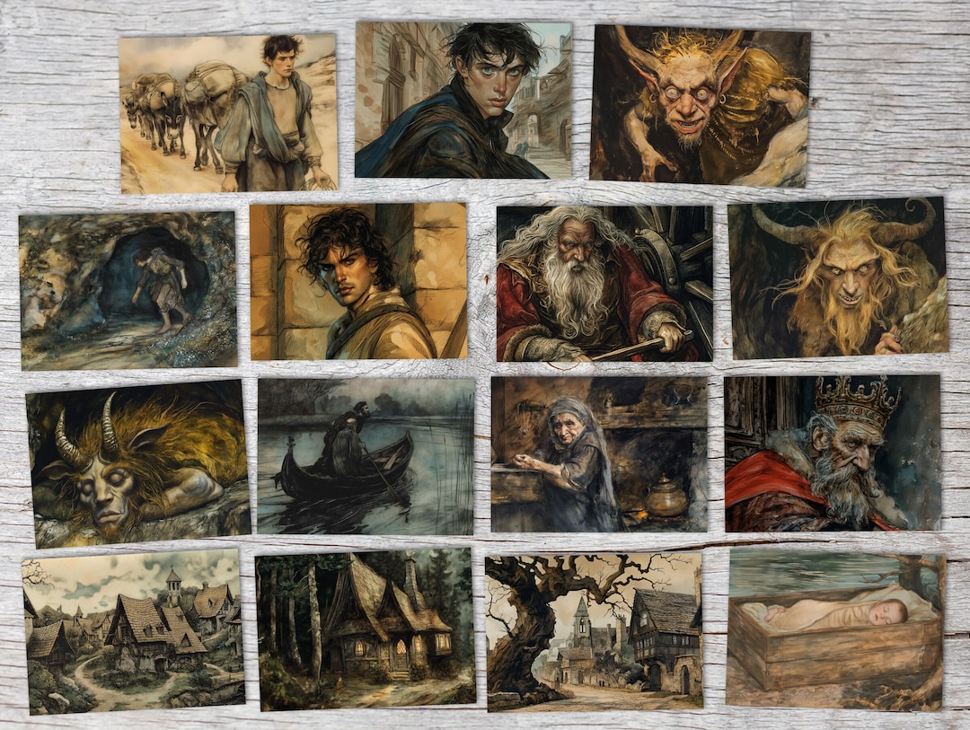 The Devil With the Three Golden Hair Cards Set A6 (15 Cards ...