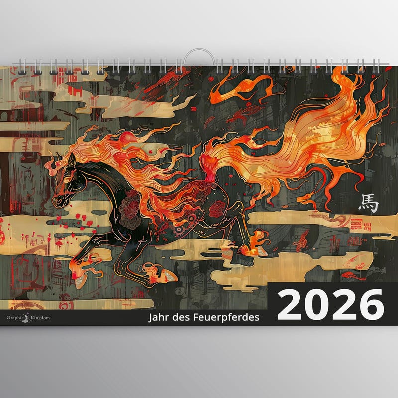 Fire Horse 2026 Calendar - Etsy