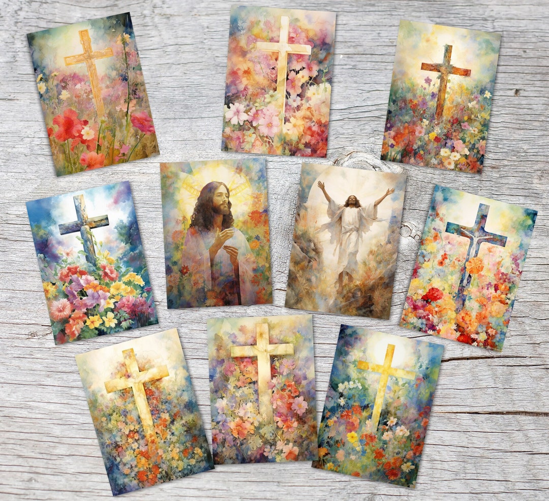 Christian Watercolour Funeral Cards in Set (10 Cards A6) I Folding ...