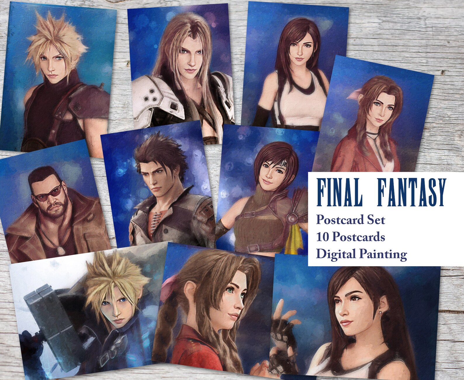 Postcards A6 Set 10 Cards Final Fantasy VII VOL 1 I Digital | Etsy