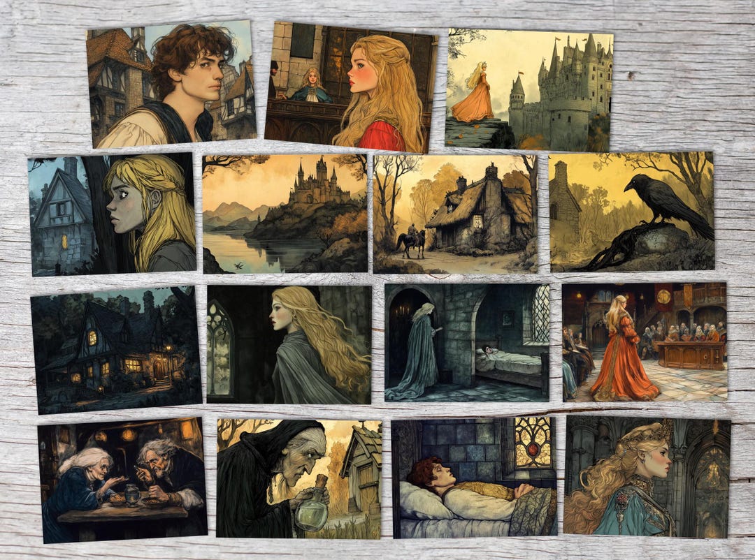 The Riddle Card Set A6 (15 Cards) Illustrated Fairy Tale Drawing I by ...