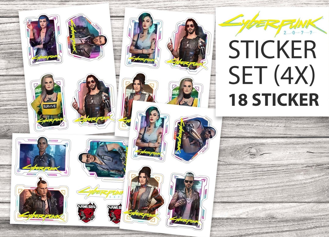 Sticker Set Cyberpunk 2077 Characters Neo Tokyo 4 Sticker Sheets A6 ...
