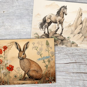 Chinese Zodiac Signs as Postcards A6 Set (12 Cards) Asian Culture I ...