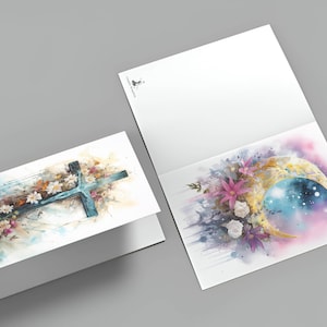 Christian Watercolour Funeral Cards in Set (10 Cards A6) I Folding ...
