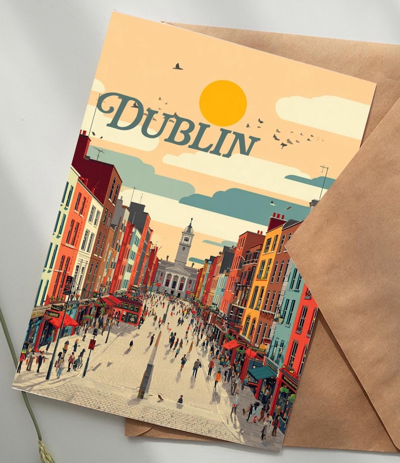 Vintage Postcard Set Europe – 15 City Illustrations in Retro Style, A6 ...