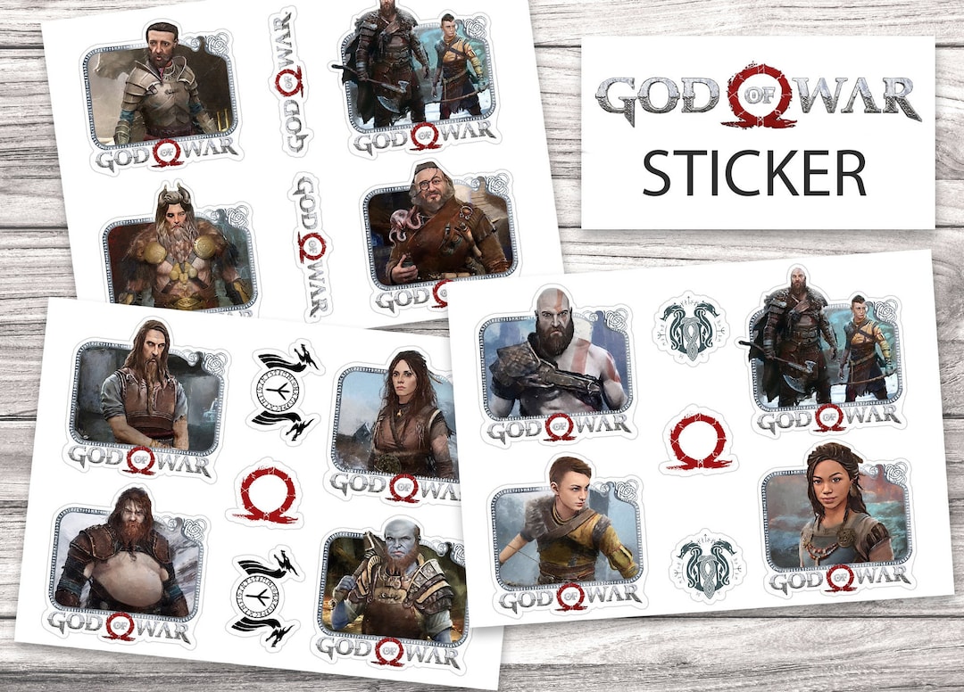 Sticker Set A6 Set 3 Sticker Cards 20 Stickers God of War I - Etsy