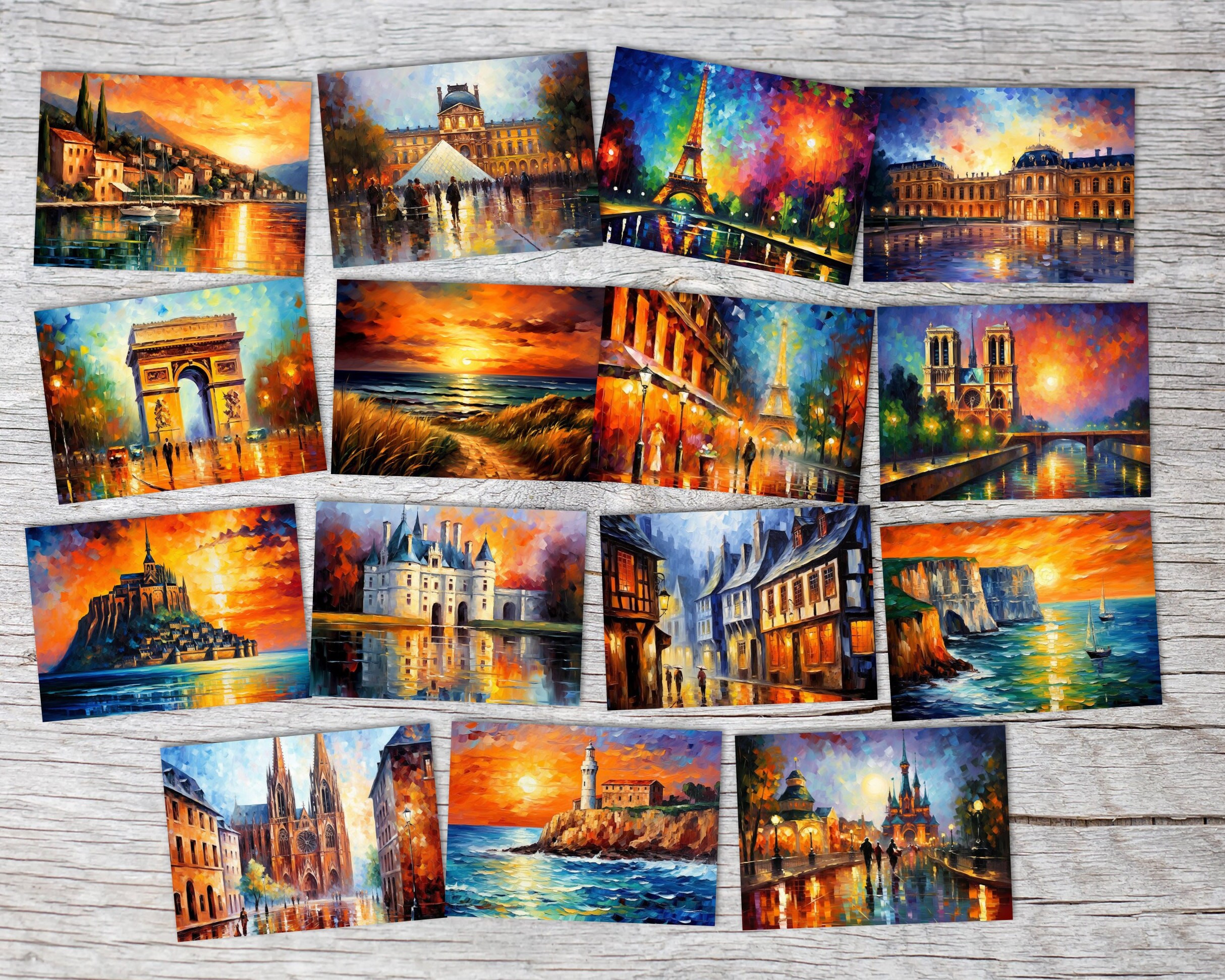 Frankreich Sehenswürdigkeiten Karten Set A6 (15 Cards) Schönes ...