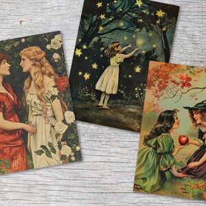 Traditional Fairy Tale Cards Set (15 Cards) | Vintage Postcards With ...