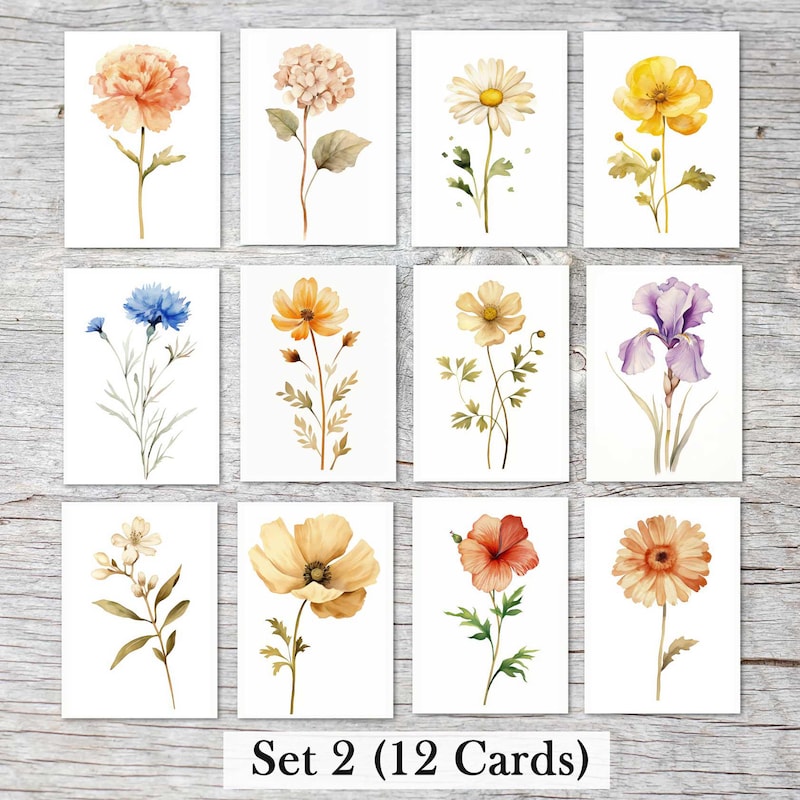 Floral Postcards Sets - Etsy