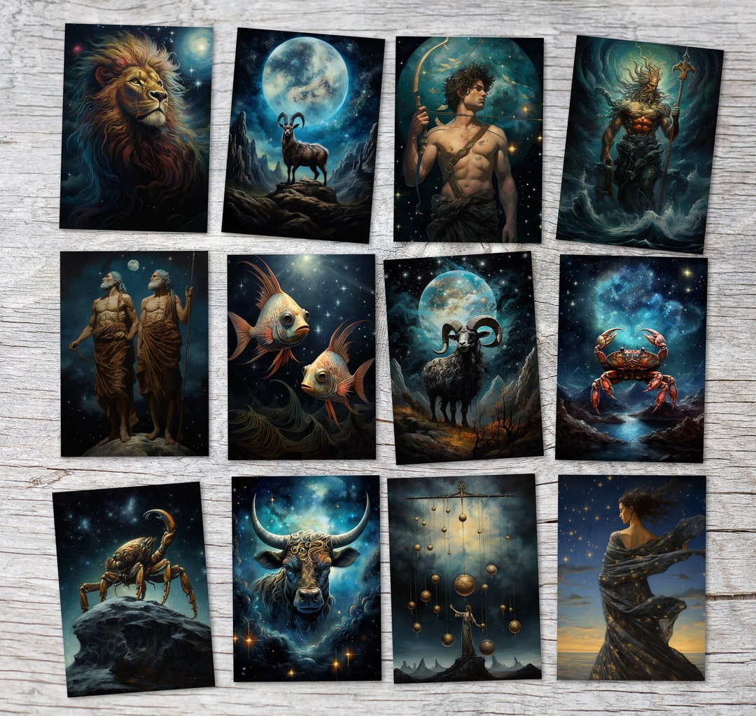 Zodiac Postcards A6 Set (12 Cards) I Greeting Cards and Birthday Cards ...
