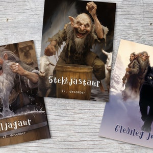 Icelandic Yule Lads Card Set A6 (15 Cards) Icelandic Santa Clauses I ...
