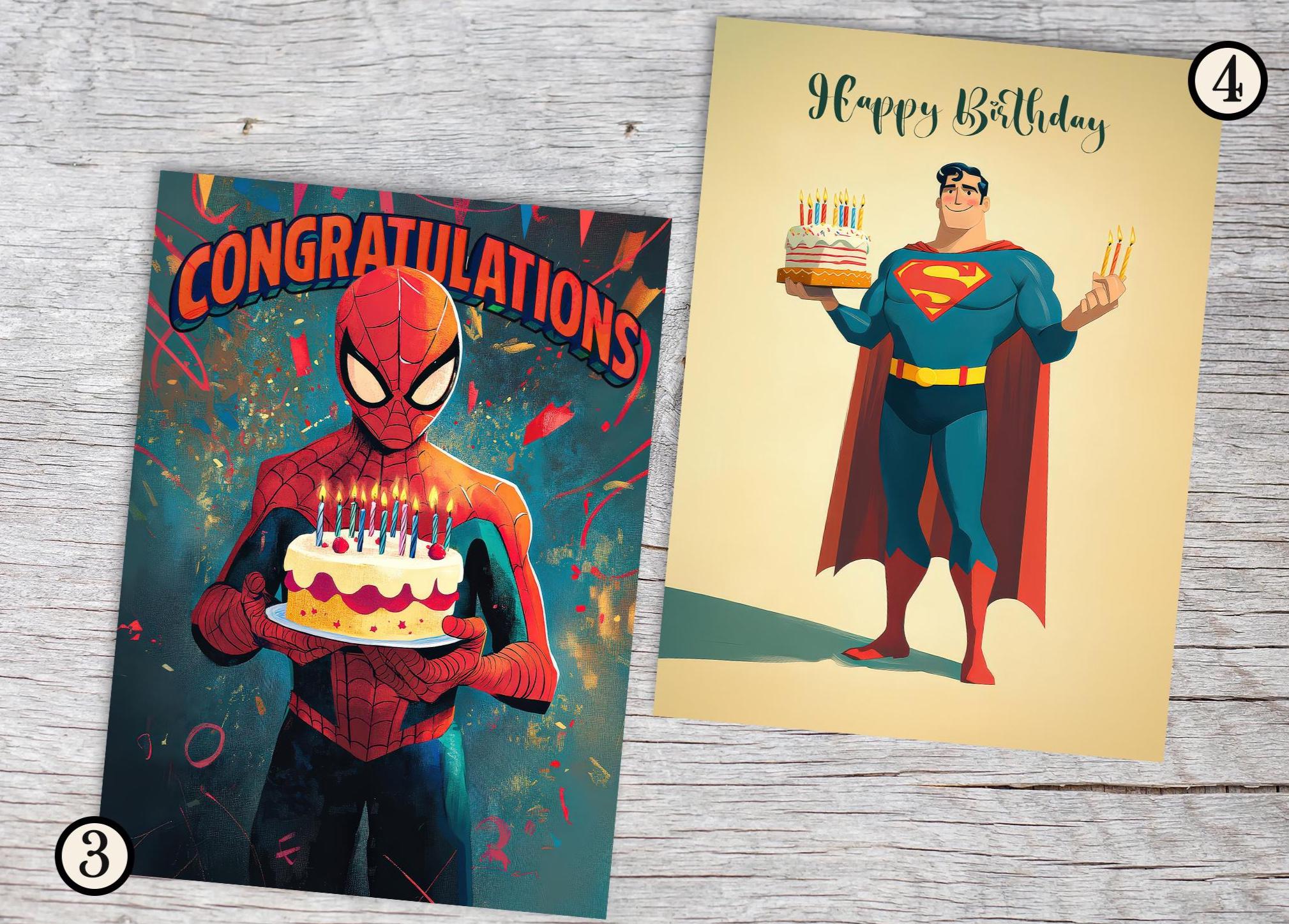 Comic-style Postcard Set - 8 Superhero Motifs | Single Cards or Set ...