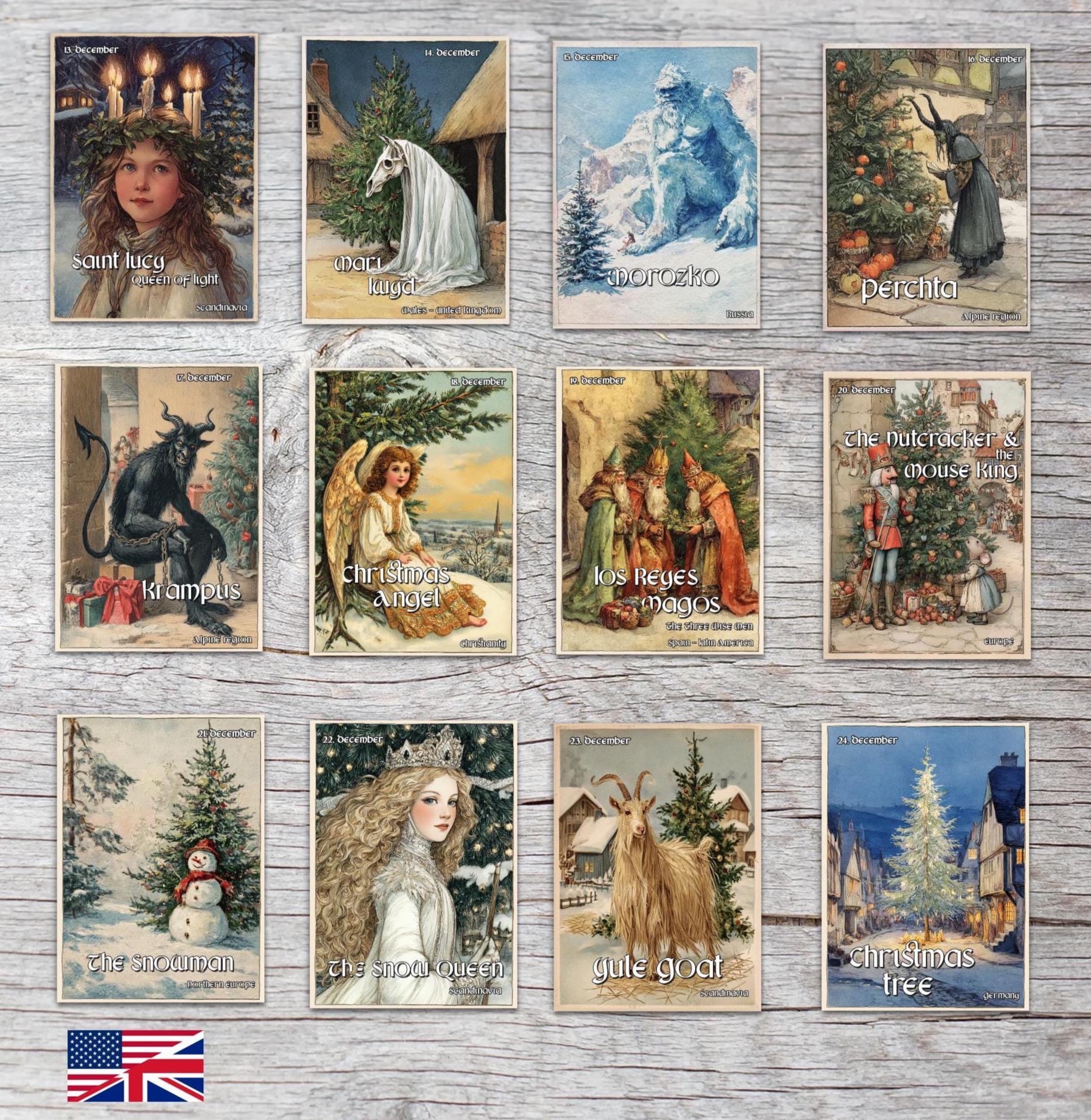 Magical Advent Calendar – 24 Vintage Christmas Cards Featuring Folklore ...