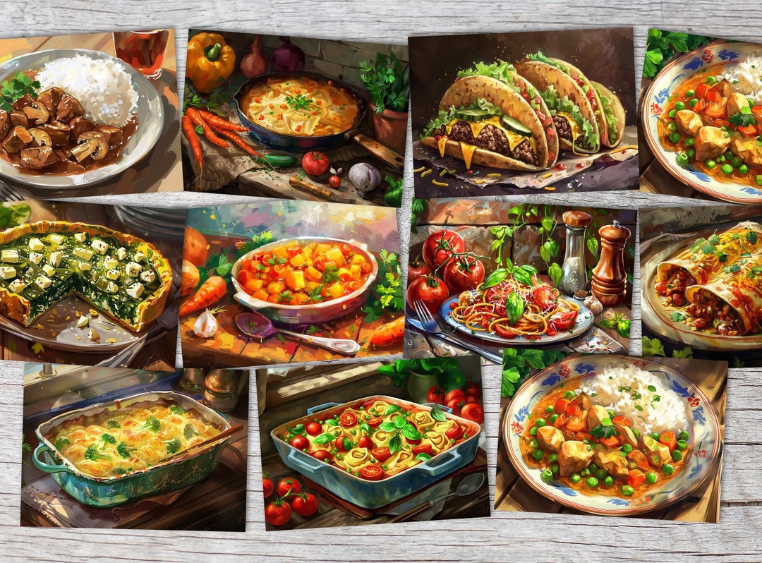 Delicious Dishes and Recipe Cards - Postcards A6 Set (10 Cards) Dishes ...