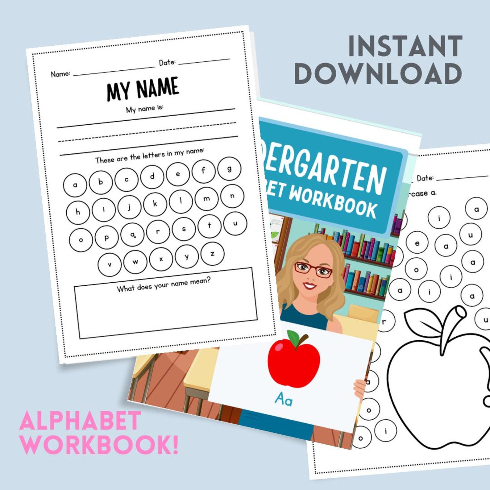 Kindergarten Alphabet Workbook, Printable Workbook. Early Finisher Book ...