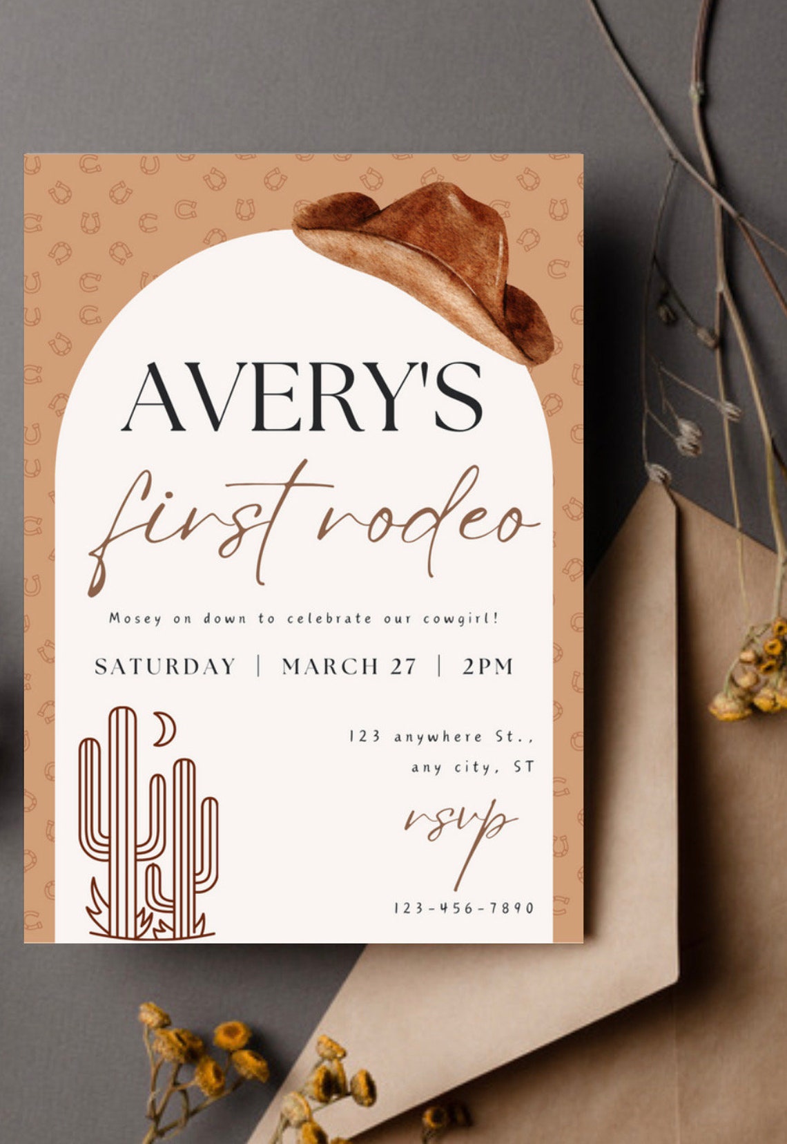 First Rodeo Birthday Invitation Canva Template (digital Download) - Etsy