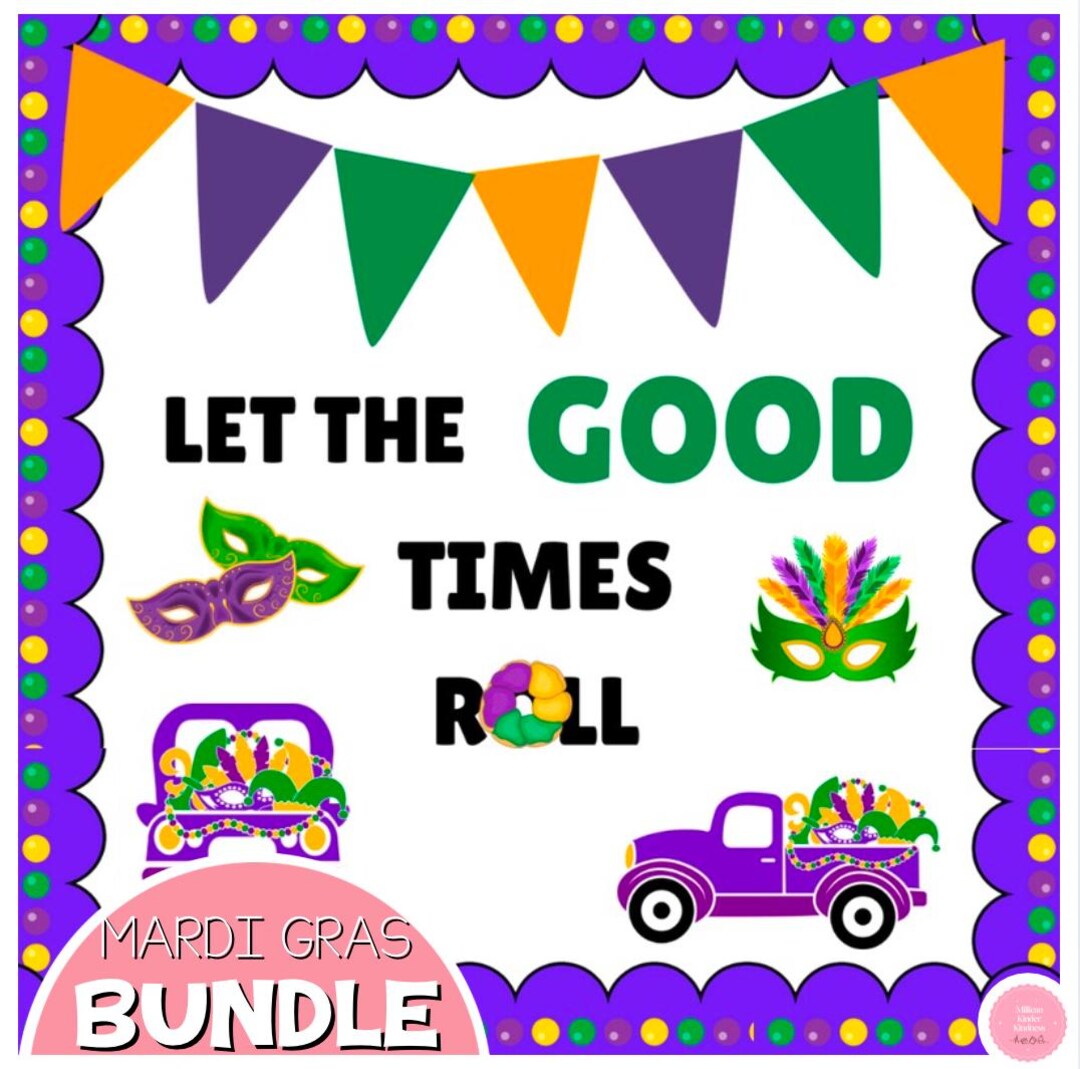 Mardi Gras Bulletin Board Template: Louisiana Classroom Decor (PDF) - Etsy