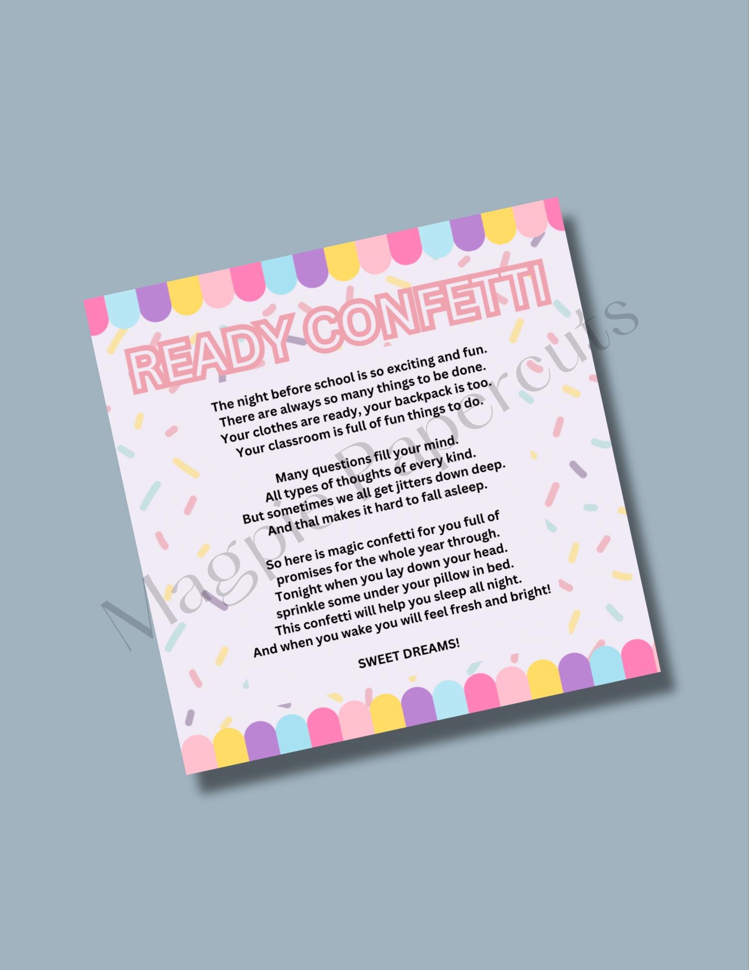 Ready Confetti Canva Template, First Day of School Present, Meet the ...