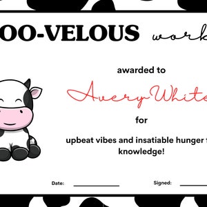 Student Award Certificate, Marvelous Work, Digital Template, Canva ...