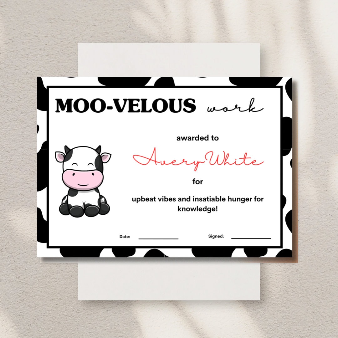 Student Award Certificate, Marvelous Work, Digital Template, Canva ...