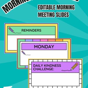 Morning Slides for Teacher, Kindergarten, Teacher Resource, Cute ...