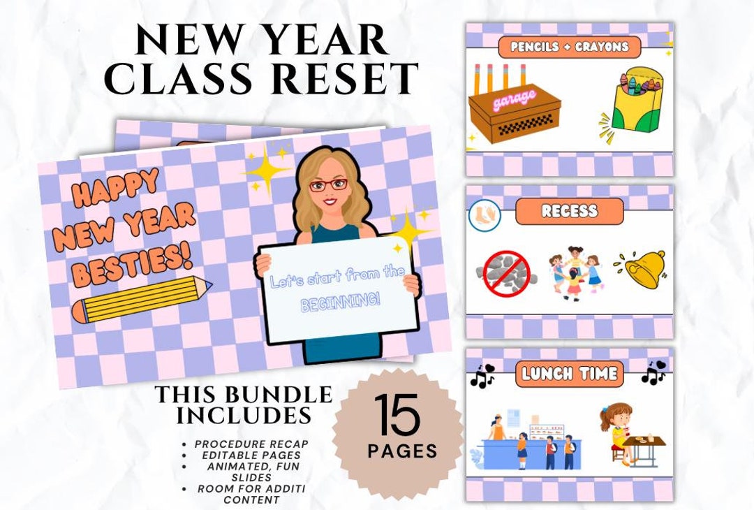 New Year Classroom Reset Editable Slides, Classroom Management Reset ...