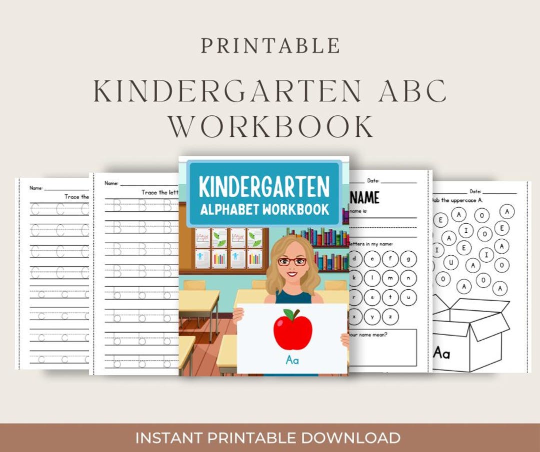 Kindergarten Alphabet Workbook, Printable Workbook. Early Finisher Book ...