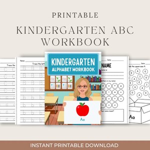 Kindergarten Alphabet Workbook, Printable Workbook. Early Finisher Book ...