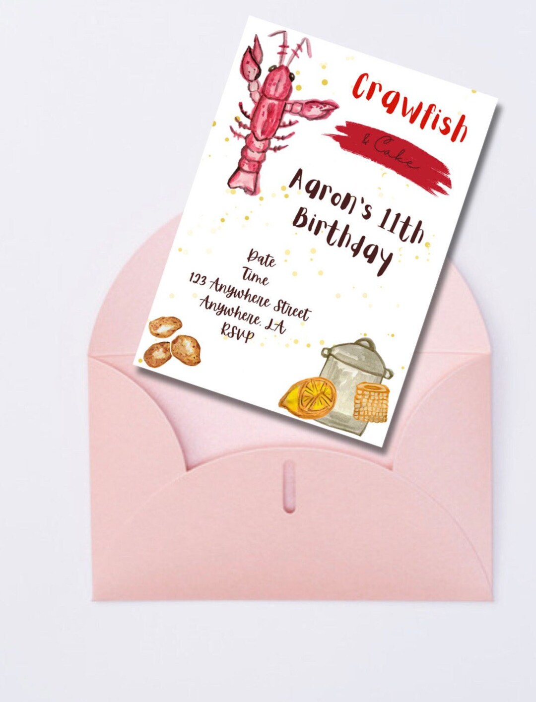 Crawfish Birthday Invitation, Louisiana Birthday Party, Girl Birthday ...