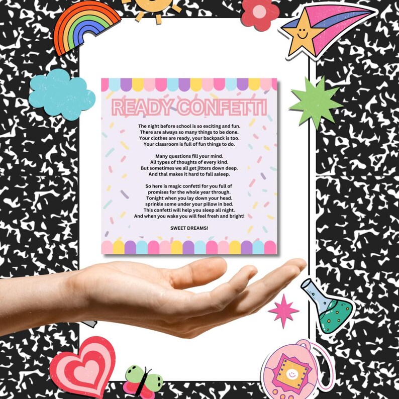 Ready Confetti Canva Template, First Day of School Present, Meet the ...