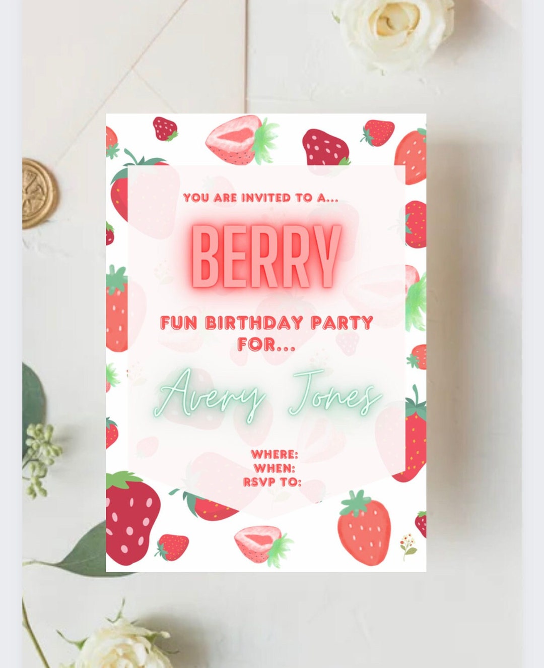 BERRY Birthday Party Invitation Template, BERRY Fun Birthday ...