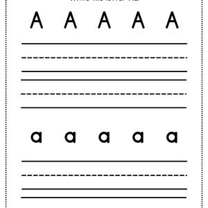 Kindergarten Alphabet Workbook, Printable Workbook. Early Finisher Book ...
