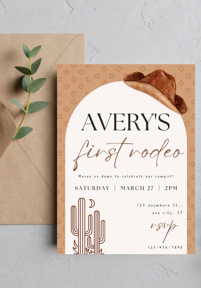 First Rodeo Birthday Invitation Canva Template (digital Download) - Etsy