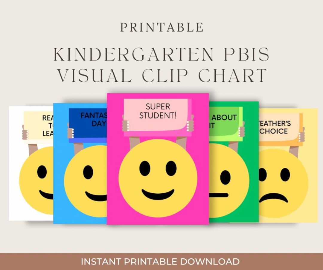 Visual Behavior Chart, PBIS Clip Down Chart, Printable, Ready to Use ...