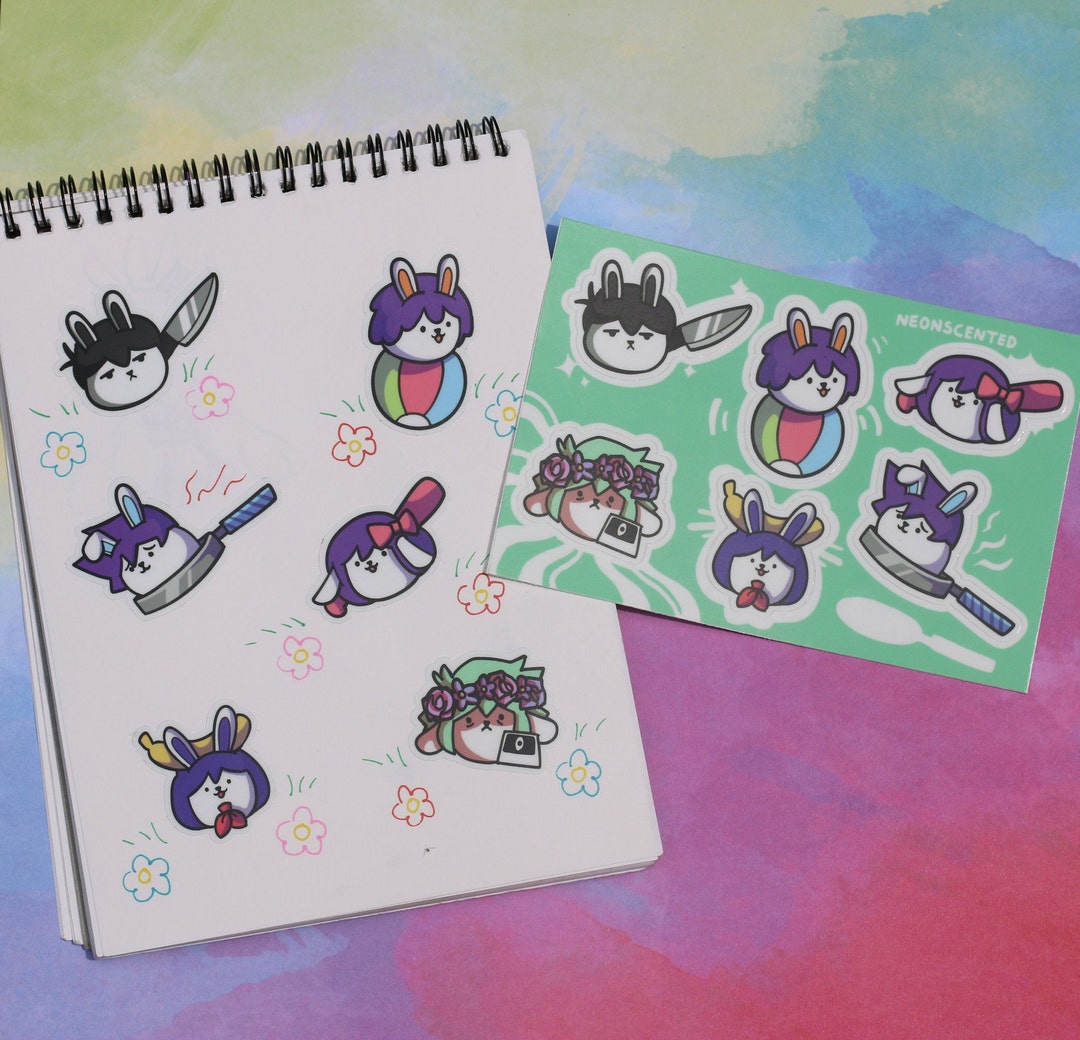 Omori 4x6 Vinyl Sticker Sheets Omori Kel Aubrey Basil Mari Hero Bunny ...