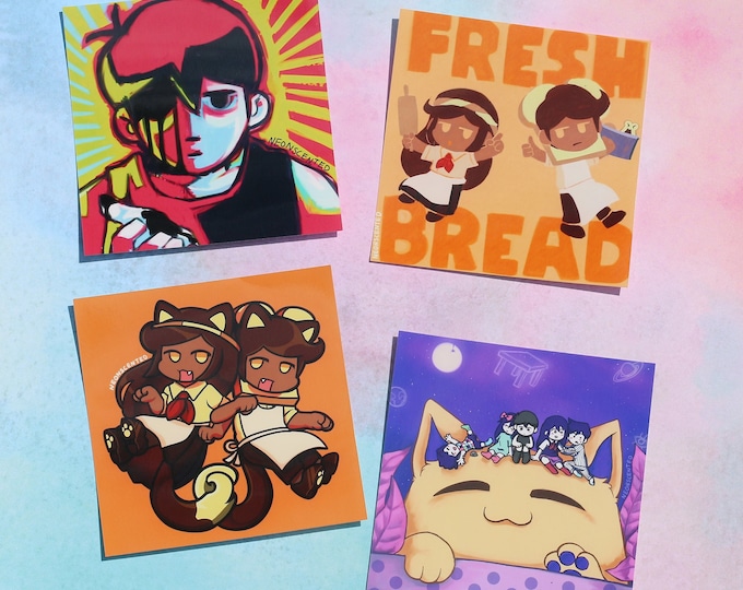 4x4 OMORI Mini Prints || Omori Mari Hero Aubrey Kel Unbread Twins ...