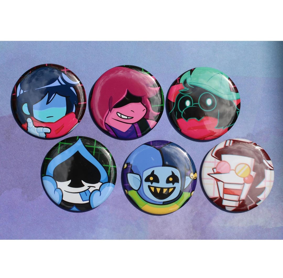 Deltarune 2" Buttons (CH. 1 + 2) || Kris Ralsei Susie Lancer Spamton ...
