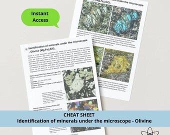 Pyroxene Mineral Identification: Interactive Cheat Sheets & Worksheets ...