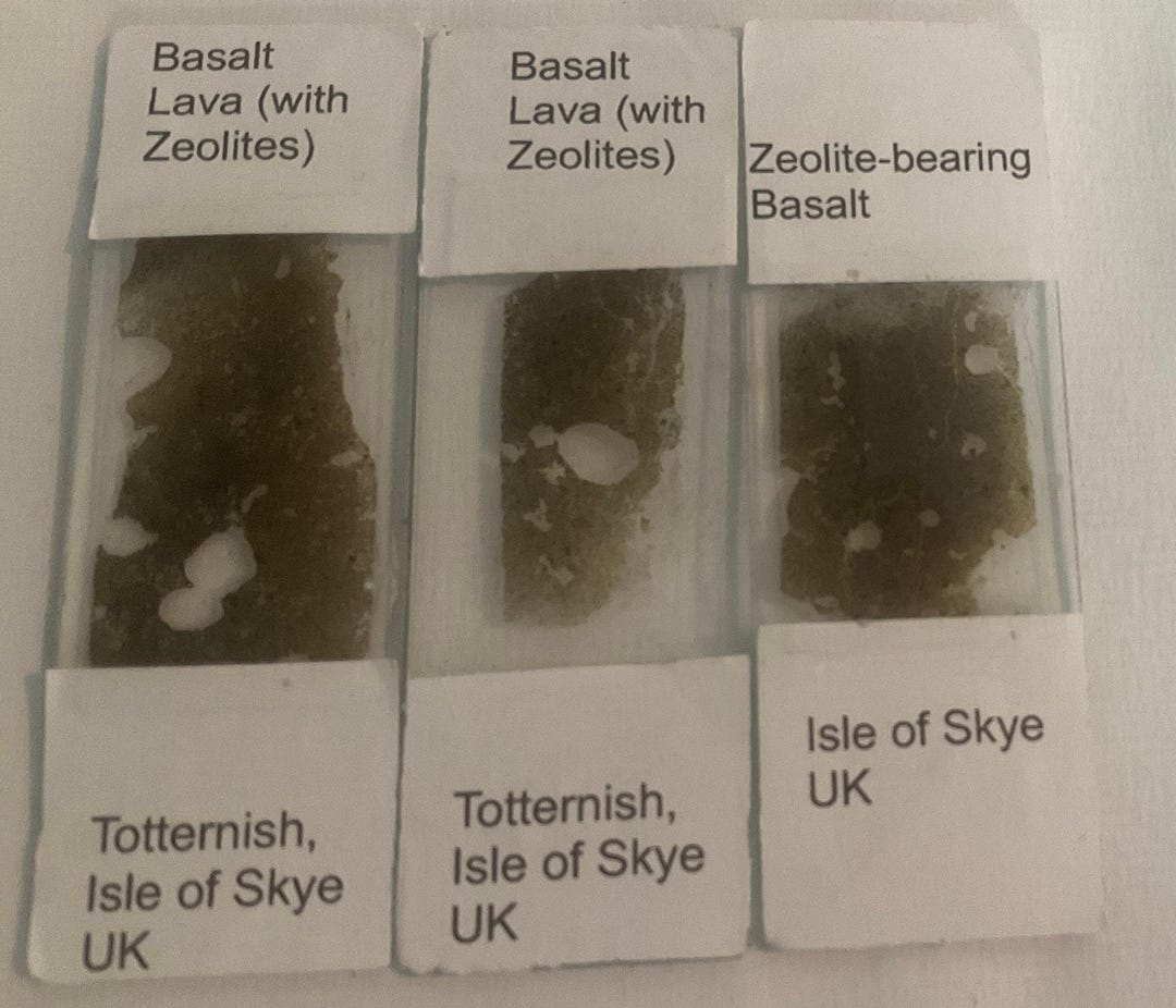 Geological Microscope Slide thin Sections of Zeolite Bearing Basalts ...