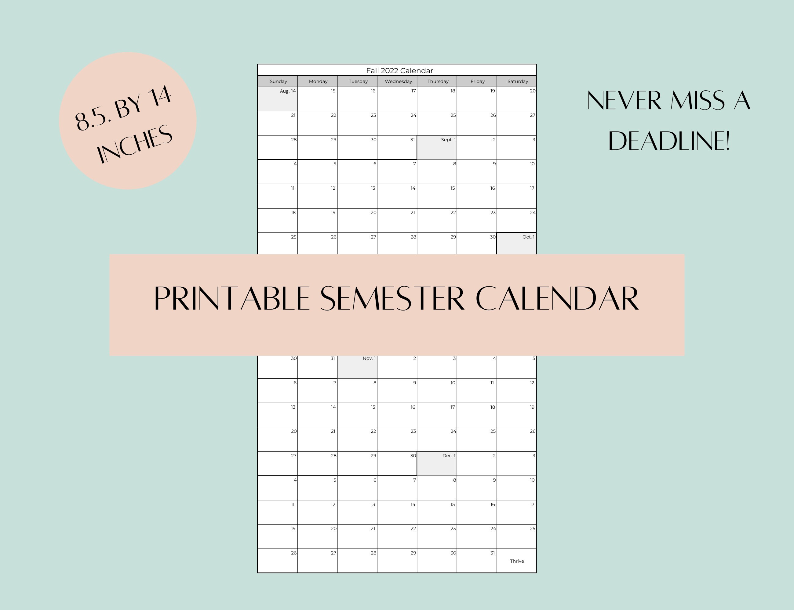 Academic Year 2023 Printable Planning Calendar - Etsy
