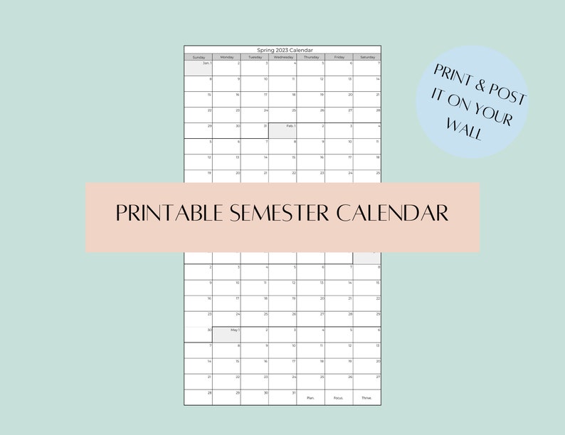 Academic Year 2023 Printable Planning Calendar - Etsy