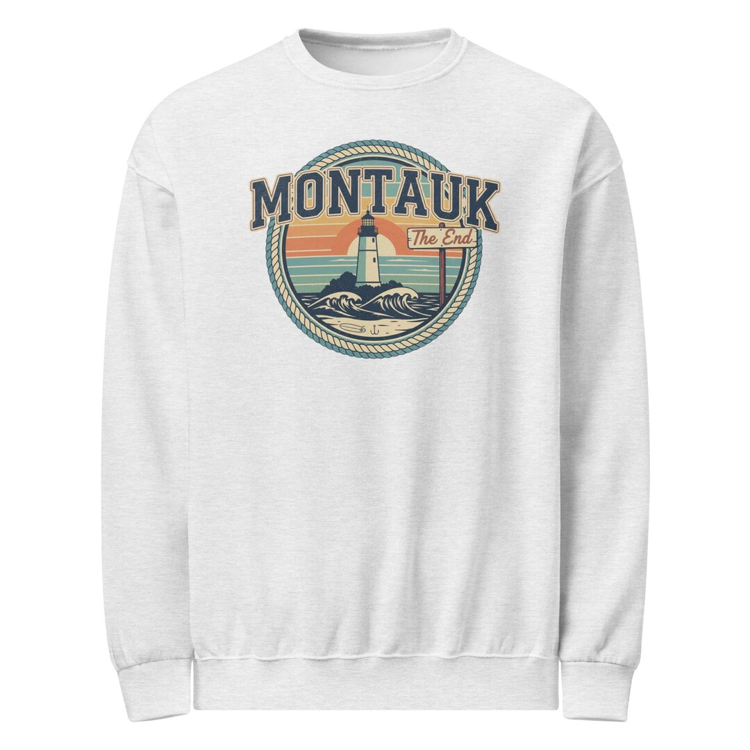 Montauk the End Sweatshirt - Vintage Long Island Crewneck - Retro Beach ...
