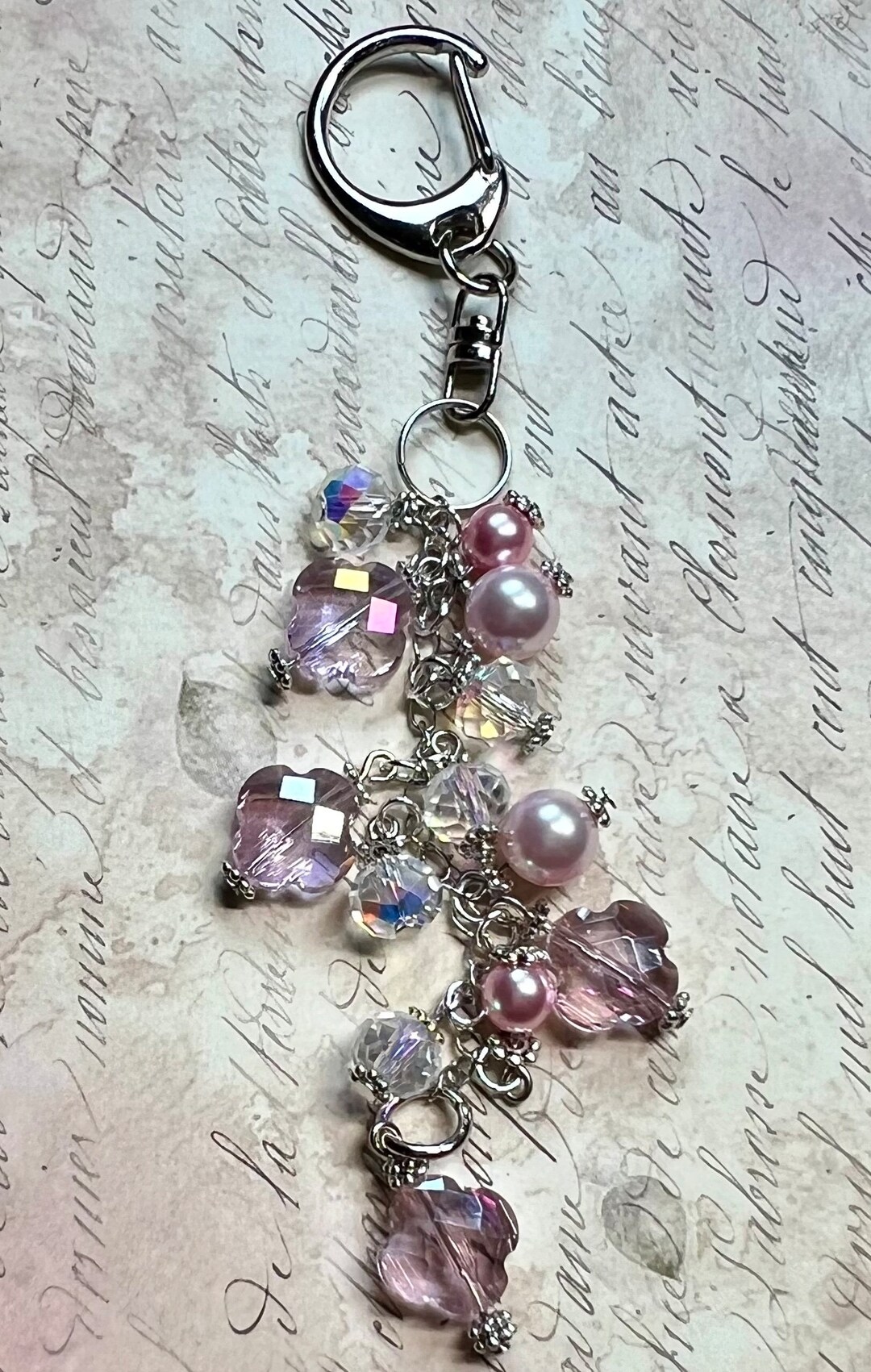 Purse Charm Beaded Purse Charm Pink Purse Charm Handbag Charm Backpack ...