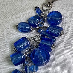Blue Purse Charm Beaded Purse Charm Heart Purse Charm Purse Dangle ...