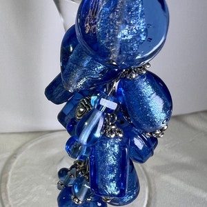 Blue Purse Charm Beaded Purse Charm Heart Purse Charm Purse Dangle ...